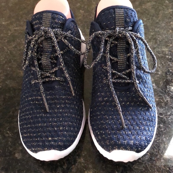 Shoes | Sneaker In Blue With Gold Threading | Poshmark